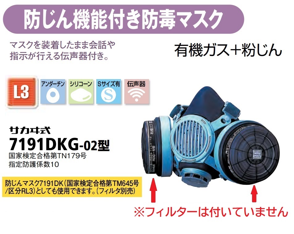 Yahoo!オークション - 7191DKG-02／興研 防じん機能付き防毒マスク 小...