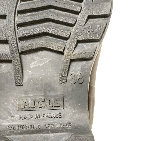Yahoo!オークション - エーグル AIGLE レインブーツ 38 - ダークブラウ...