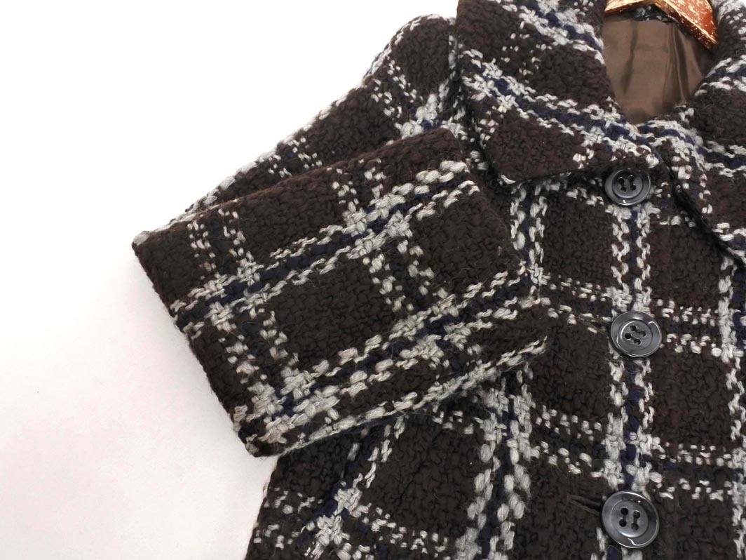 Yahoo!オークション - NOUQUE ヌーク ウール100% チェック ジャケット ...