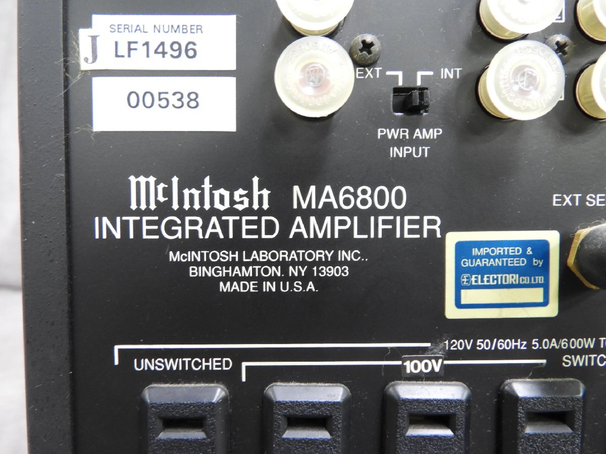 Yahoo!オークション - 【C】McIntosh MA6800 プリメインアンプ マッキ...