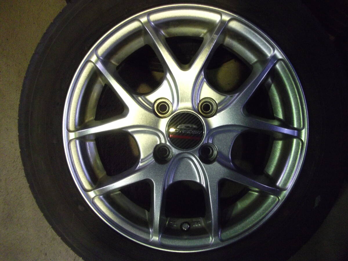 Yahoo!オークション - Q-0177タイヤ屋155/65R14アルミ付き4本（4.5J 1...