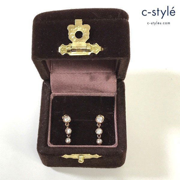 U757a ete エテ K18 スイングピアス 925 約1.37g 装飾品含む ゴールド系 ジルコニア 金 ケース付き | ジュエリー ピアス Y(ゴールド)｜売買されたオークション情報 ...
