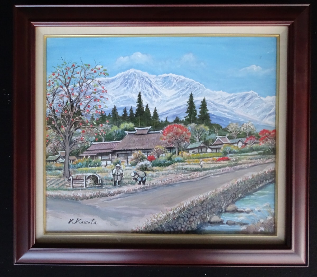 GT38 作者名：川田晃雲 画題：古民家のある風景 技法：日本画(日本画)｜売買されたオークション情報、yahooの商品情報をアーカイブ公開 - オークファン（aucfan.com）