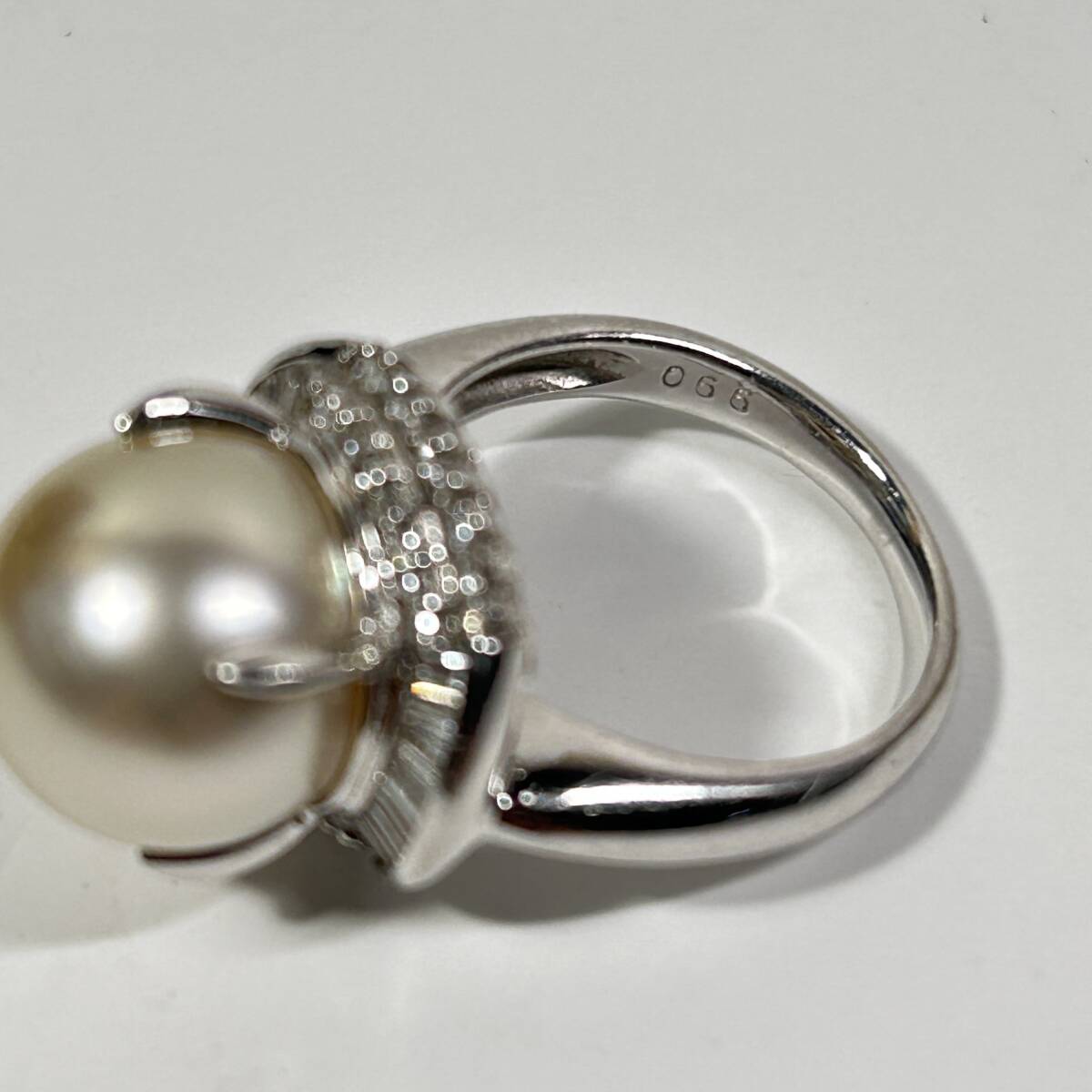 Yahoo!オークション - 066 Pt900 刻印有り ダイヤモンド 0.66ct パール...