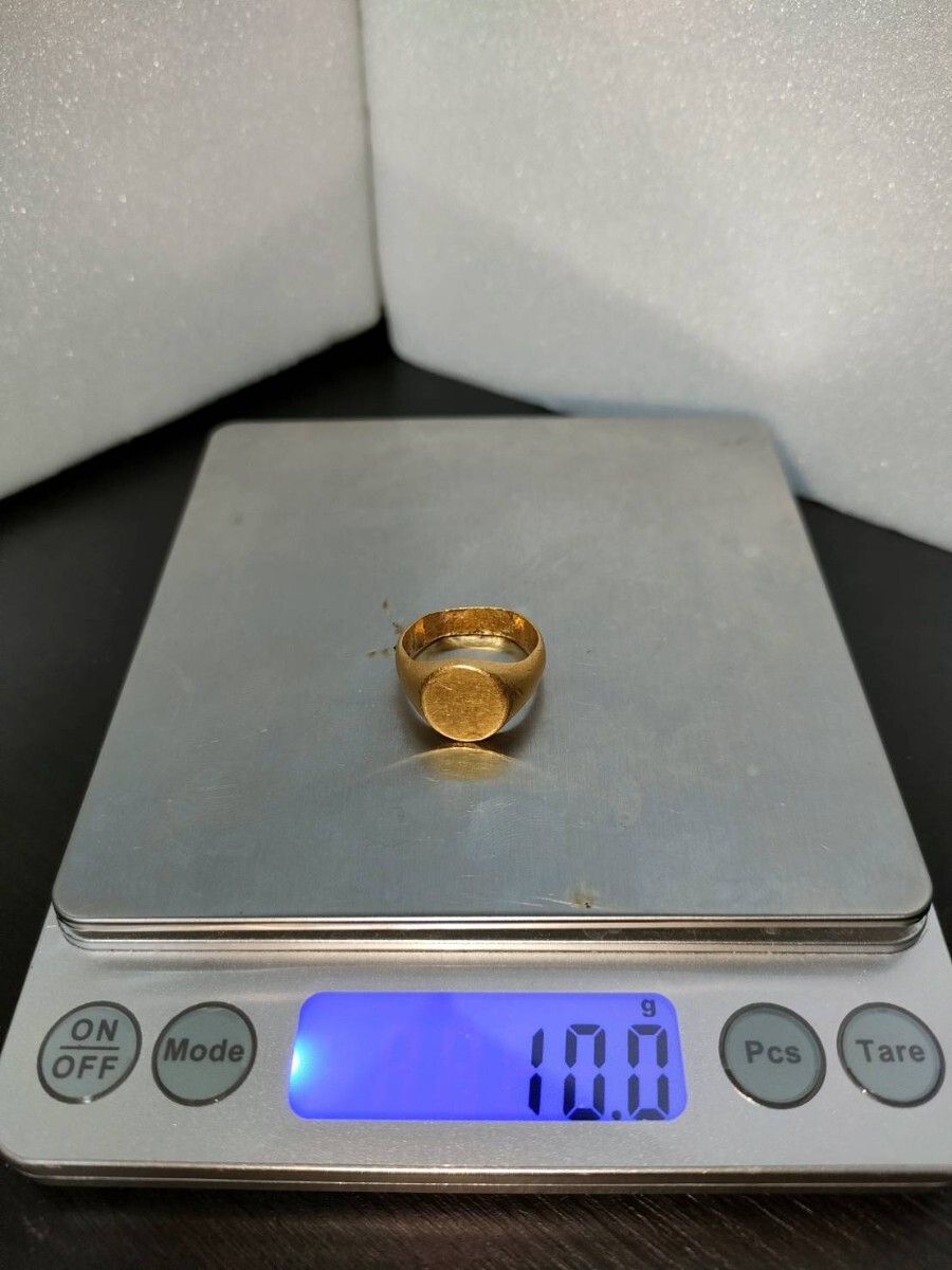 Yahoo!オークション - 純金 印台リング 10.0g 14号 金純 24K K24