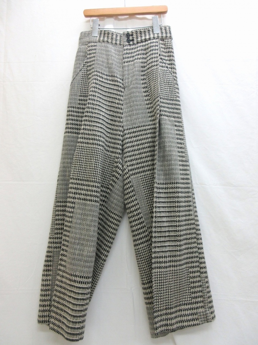 Y's ワイズ 千鳥格子パッチワークパンツ 1 YV-P11-011 67%COTTON 33%WOOL MADE IN JAPAN YOHJI YAMAMOTO ヨウジヤマモト(その他 ...