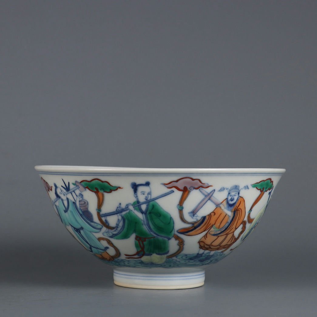 Yahoo!オークション - 渡鶴羽 E708清康熙年製 斗彩八仙過海碗・時代物...