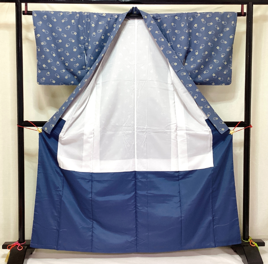 Yahoo!オークション - 未使用品 化繊 ポリエステル 袷きもの 小紋 洗え...