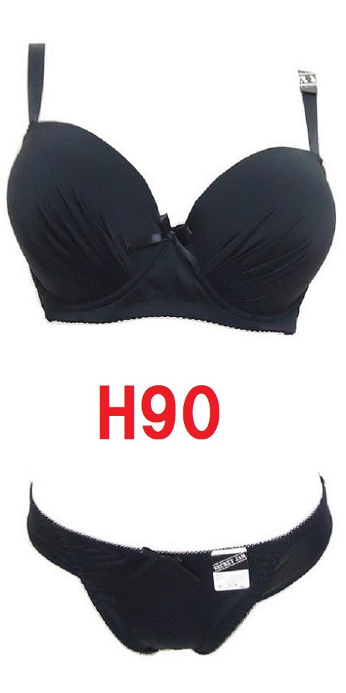 Yahoo!オークション - H90/3L・クロ シームレスブラジャー＆ショーツ...