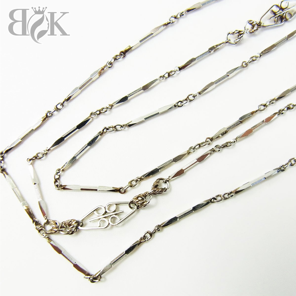 Yahoo!オークション - Pt850 3連デザインチェーン ネックレス 造幣局刻...