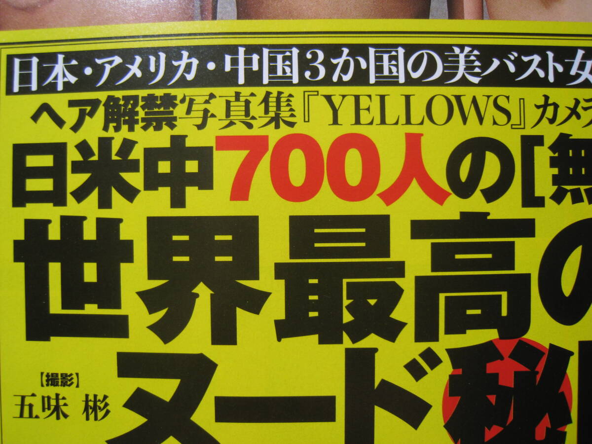 非売品 YELLOWS カメラマン厳選 日米中700人の 無 正ヘア 世界最高の美乳ヌード図鑑 袋とじ(タレント)｜売買されたオークション情報、yahooの商品情報をアーカイブ公開 ...