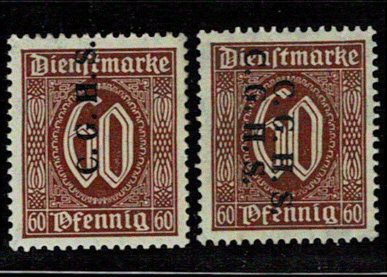 Yahoo!オークション - 《上シレジア》Scott #O46 1920年 60pf 加刷向き...