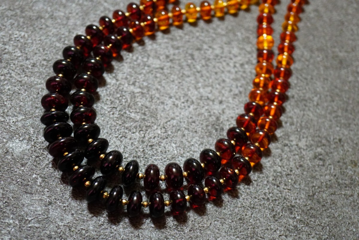 Yahoo!オークション - x21 18金 天然琥珀 アンバー コハク ネックレス ...