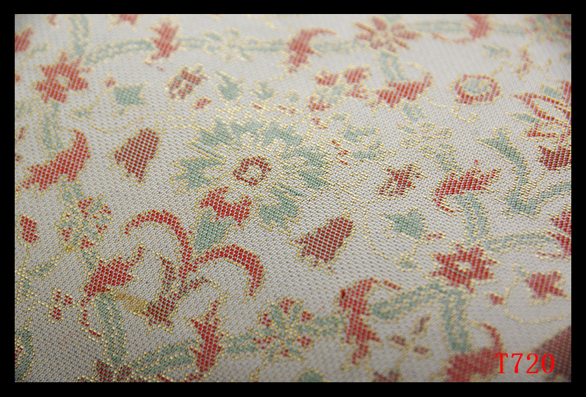 Yahoo!オークション - 蔵【T720】西陣逸品 菱取唐草花紋 象牙色地 気品...