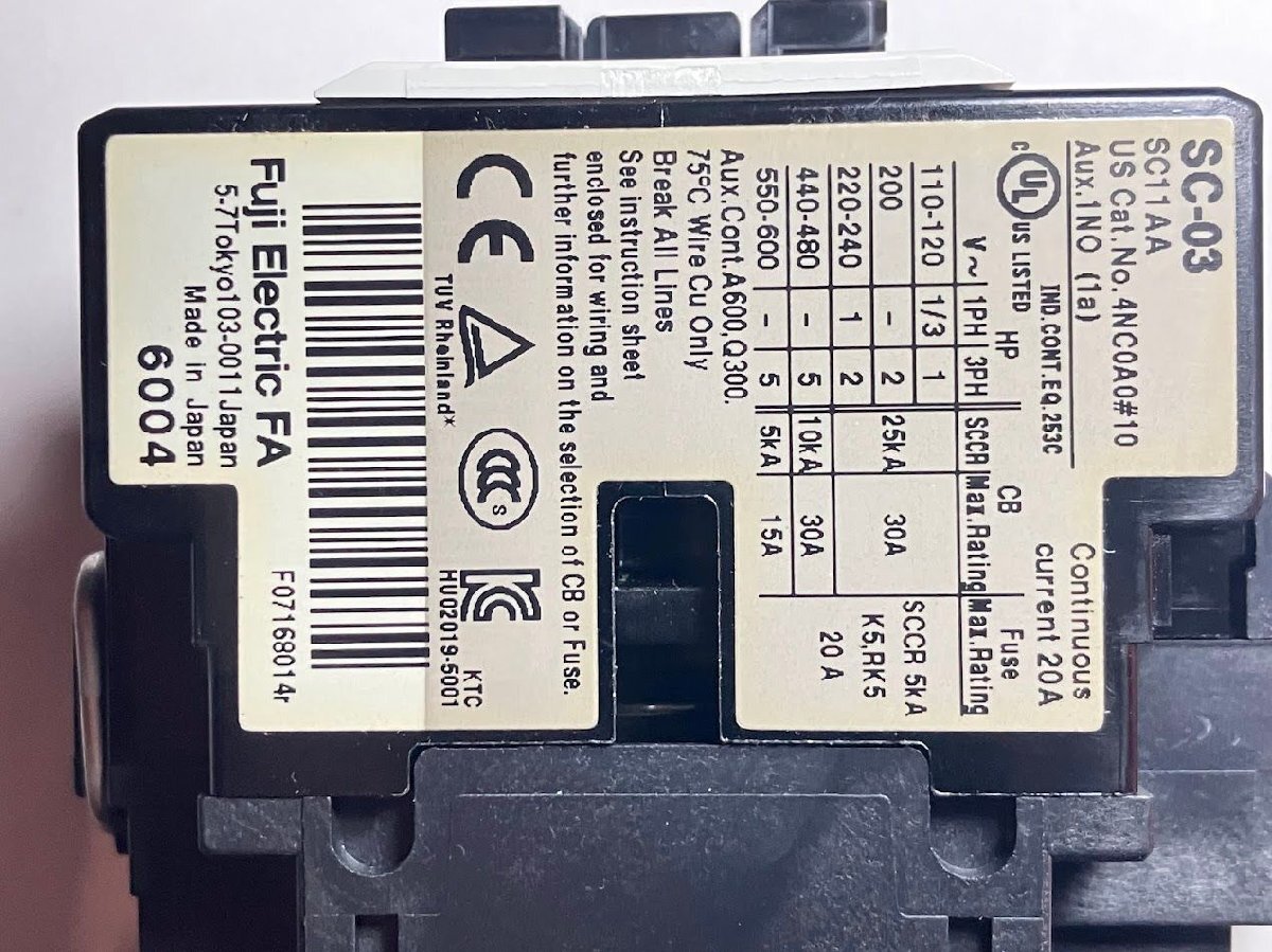 Yahoo!オークション - D0622#富士電機 マグネットスイッチ sc-03 AC100...