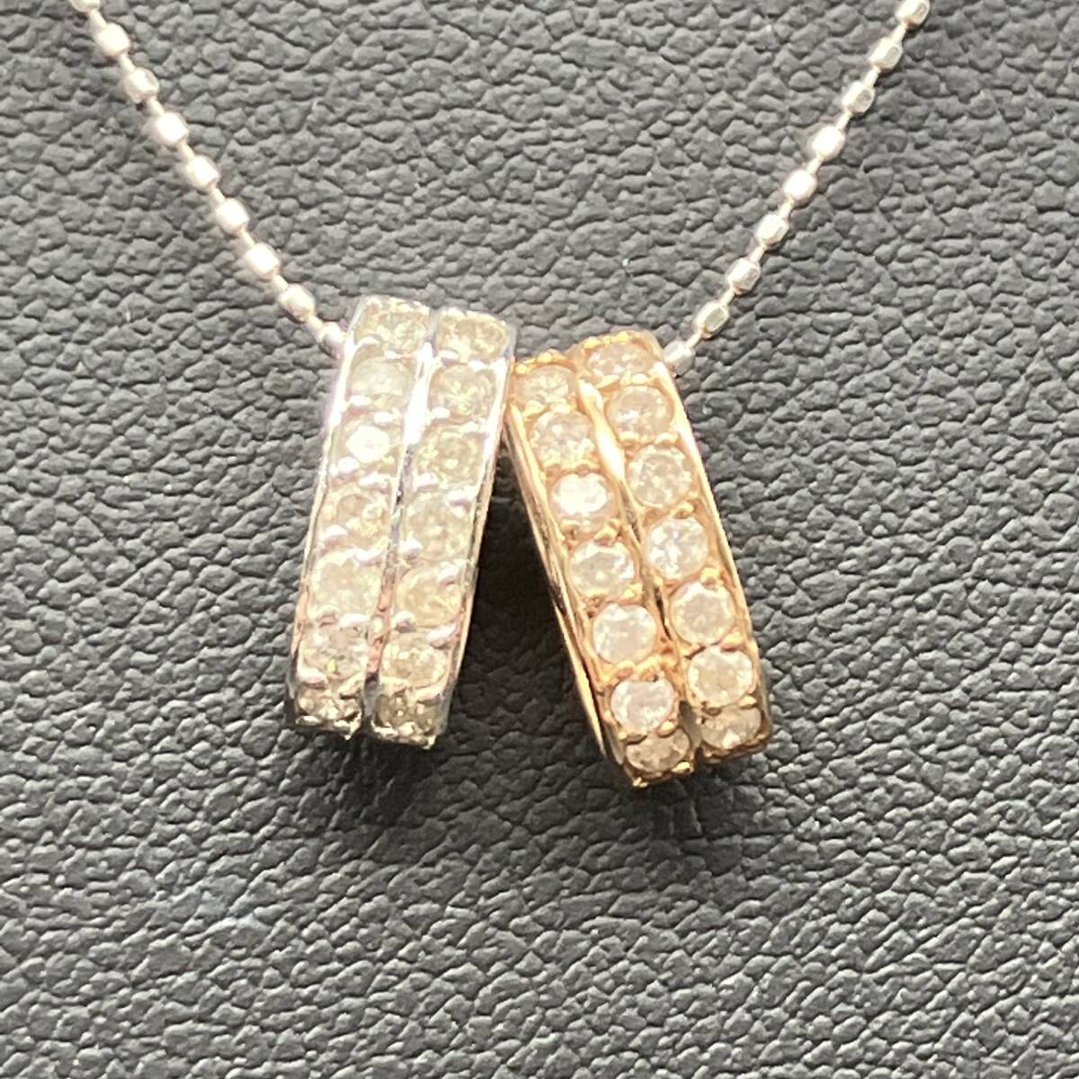 Yahoo!オークション - K18WG K18 D0.4ct 45cm 総重量3.8g ダイヤモンド...