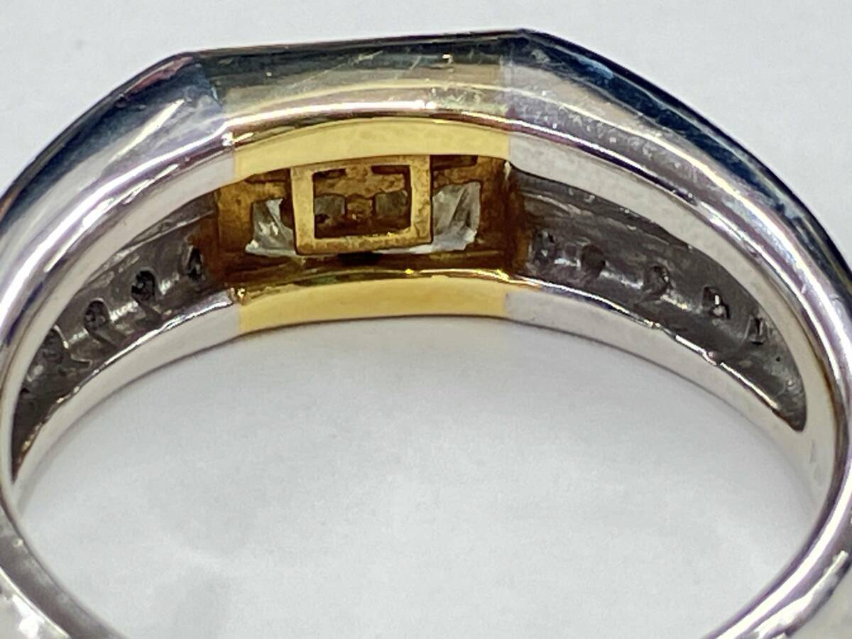 Yahoo!オークション - Pt900 K18 #14.5 8.3g ダイヤ1.00ct デザインリ...