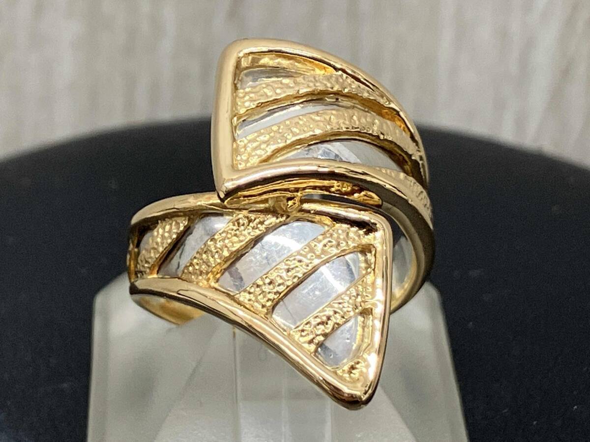 Yahoo!オークション - デザインリング Pt900 K18 10号 約8.4g