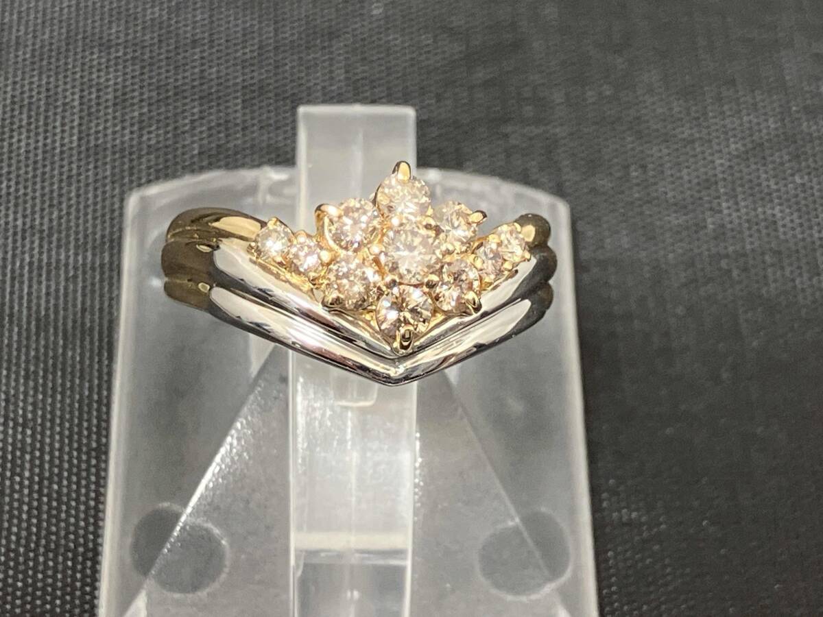 Yahoo!オークション - [ソーティング付] K18 Pt900 #8.5 天然ダイヤモ...