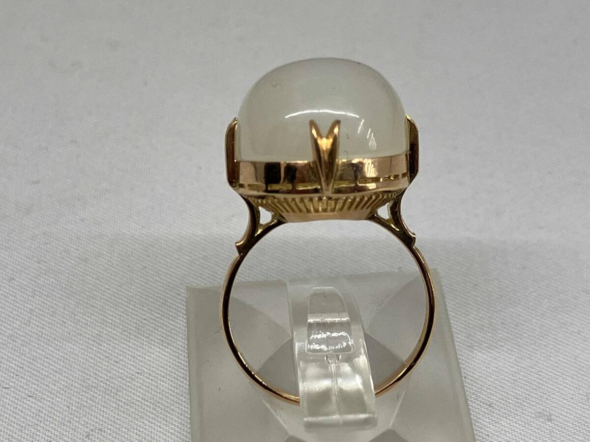 Yahoo!オークション - 天然ムーンストーンリング K18 8号 総重量約5.8g...