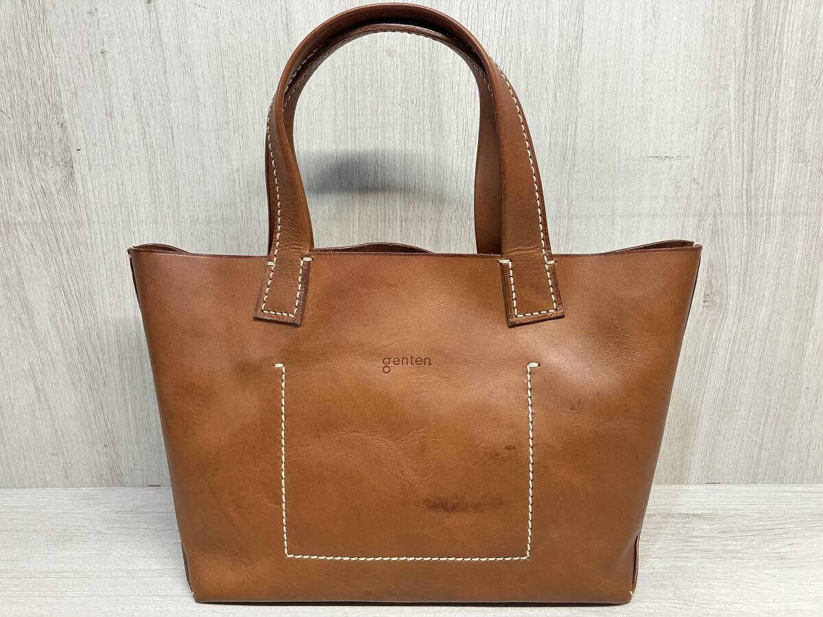Yahoo!オークション - genten AMANO 本革 レザー ハンドバッグ ゲンテ...