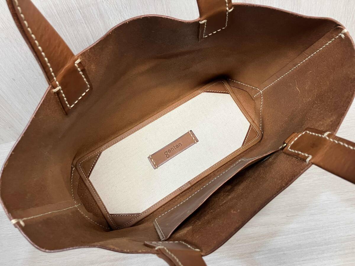 Yahoo!オークション - genten AMANO 本革 レザー ハンドバッグ ゲンテ...