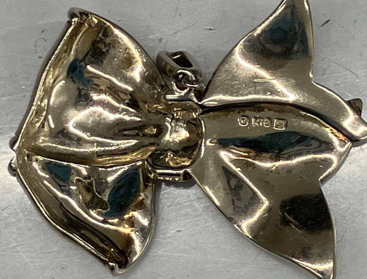 Yahoo!オークション - 【ミキモト／リボンモチーフ】SV/K18デザイント...