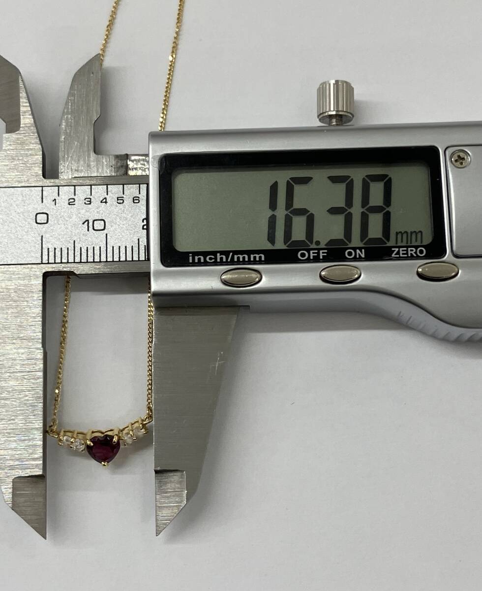 Yahoo!オークション - K18 42cm ダイヤモンド付 2.0g ネックレス ハー...