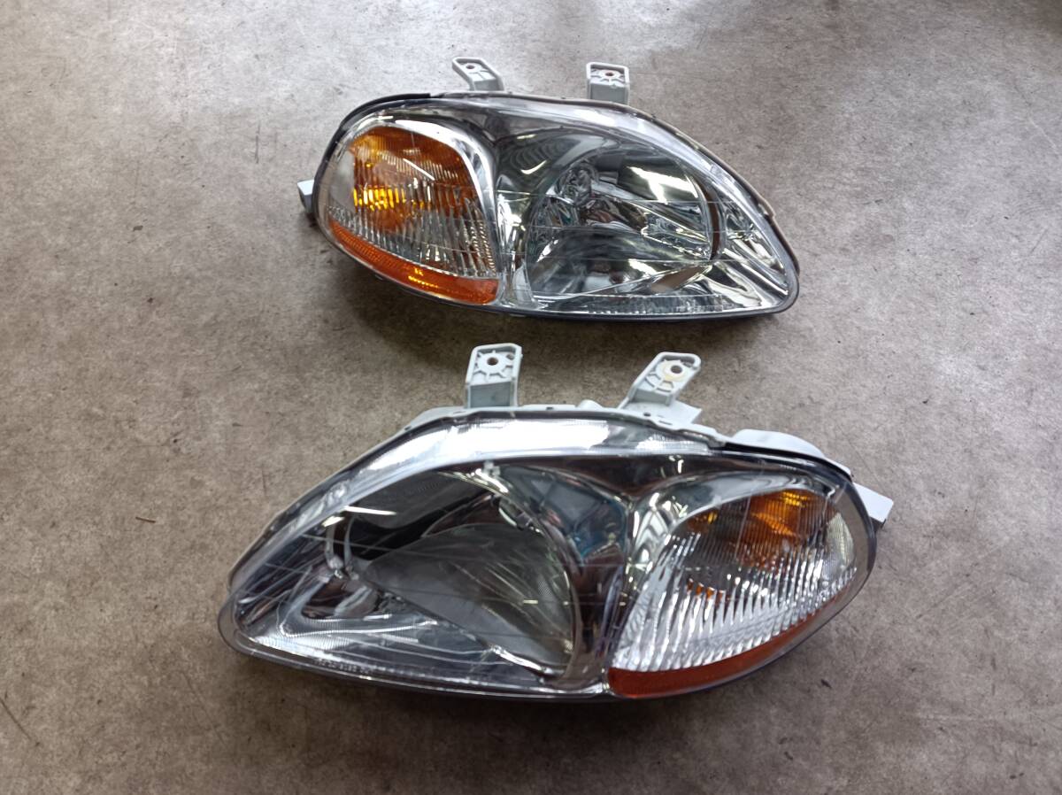 Yahoo!オークション - EK シビック 前期 ヘッドライト ユニット 左右セ...