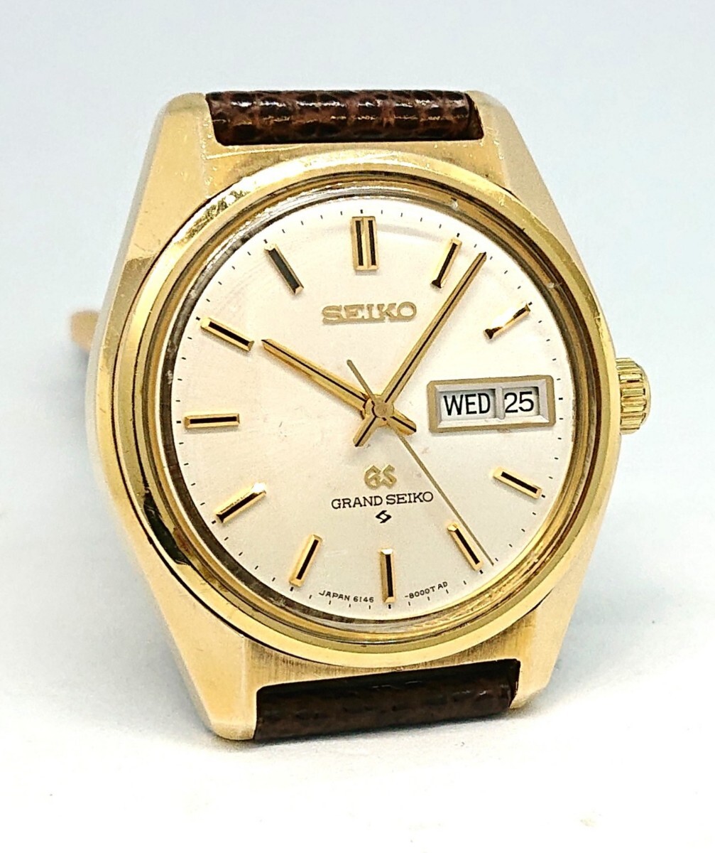 OH済 セイコー グランドセイコー 6146-8000 1968年頃 自動巻き GP メッキ ゴールド 61GS GRAND SEIKO デイデイト(グランドセイコー)｜売買されたオークション ...