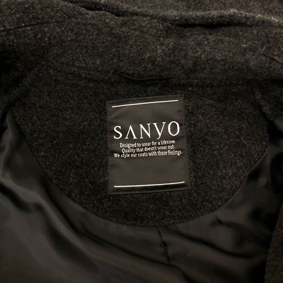 Yahoo!オークション - m-103 SANYO サンヨー ウール ロングコート コ...