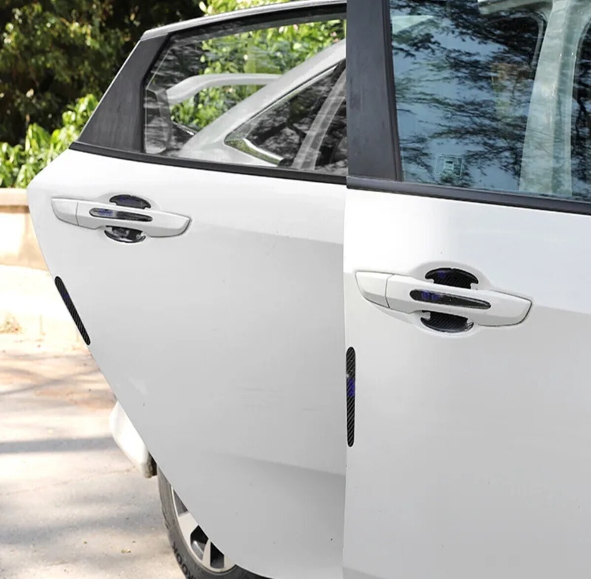 Yahoo!オークション - 光沢5Dカーボン ドアハンドルプロテクター 8P 傷...