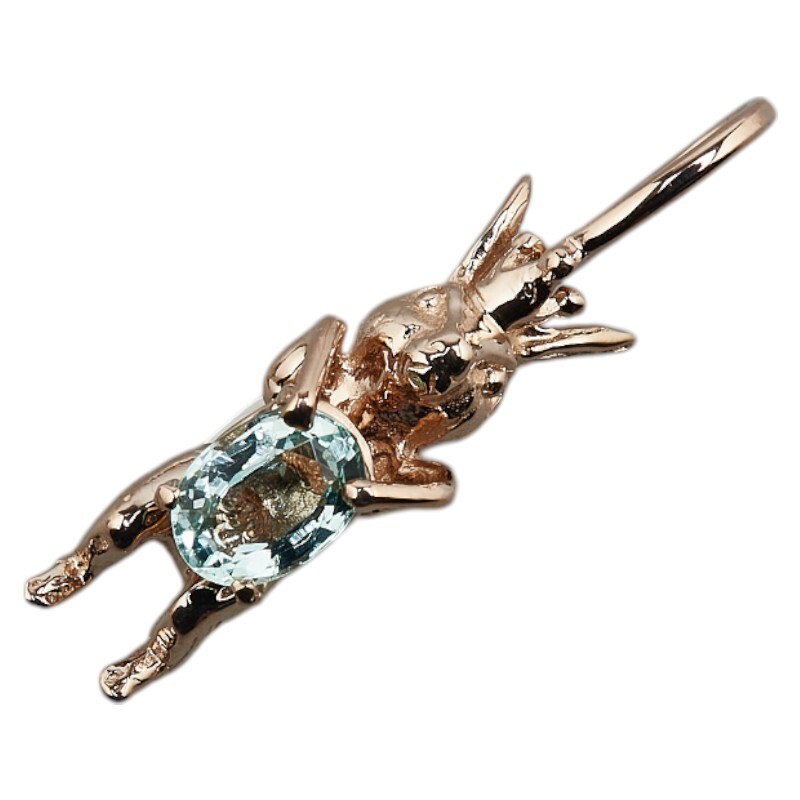 Yahoo!オークション - K18PG ピンクゴールド アクアマリン0.47ct ウサ...