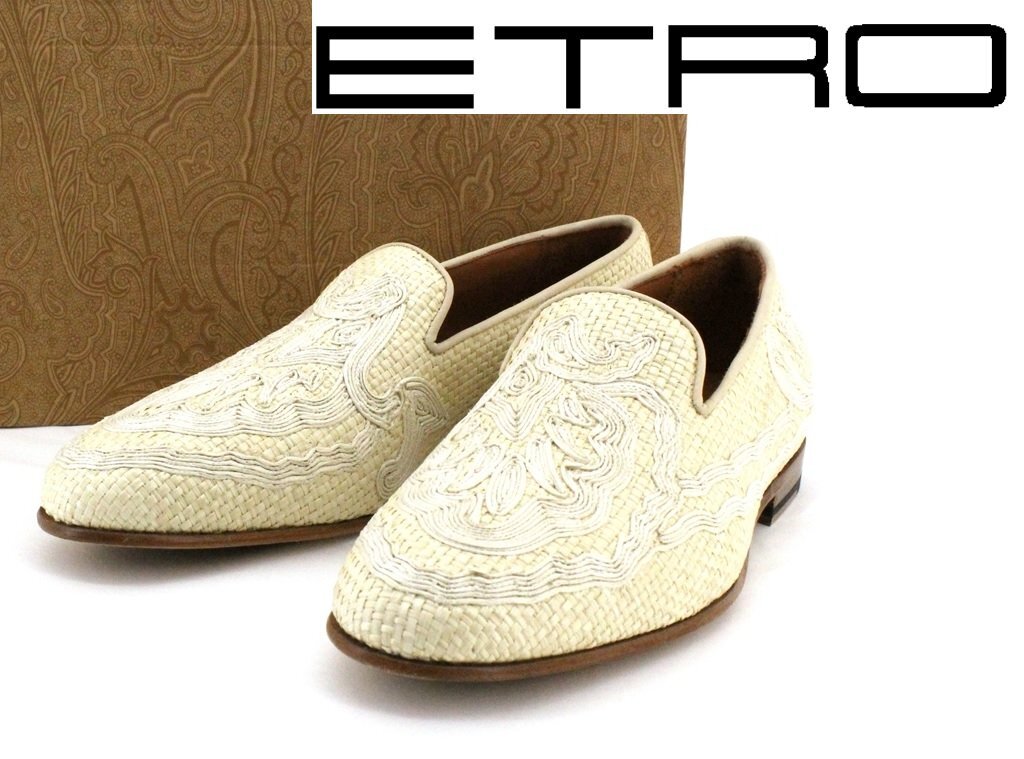 Yahoo!オークション - 18万新品 41=26cm【ETRO】エトロ ラフィア エン...