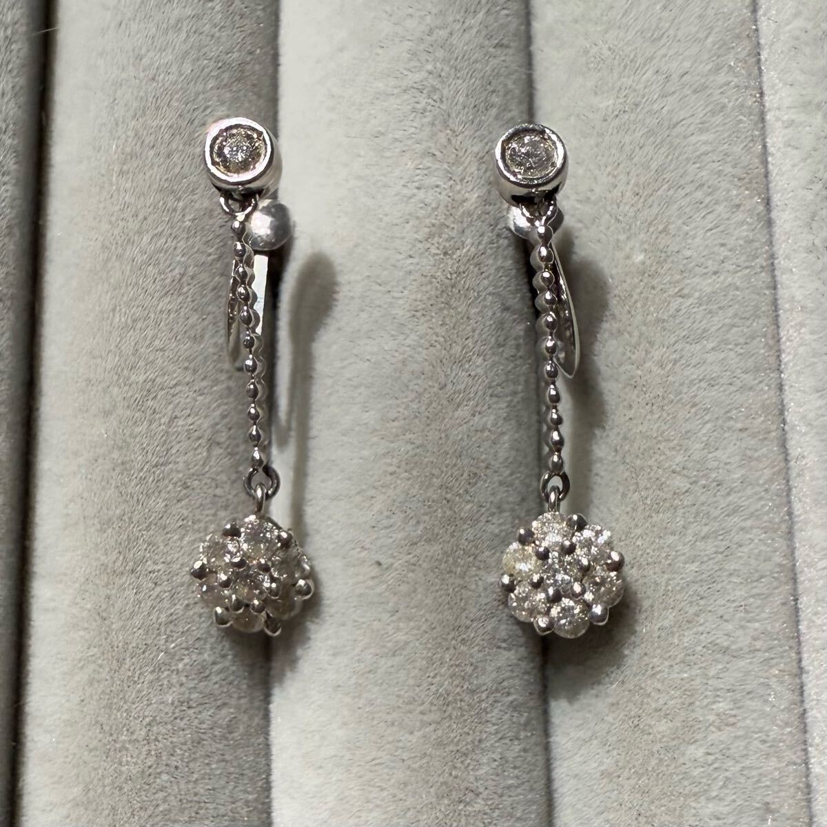 Yahoo!オークション - Pt900 D0.5ct 天然ダイヤモンド イヤリング プラ...