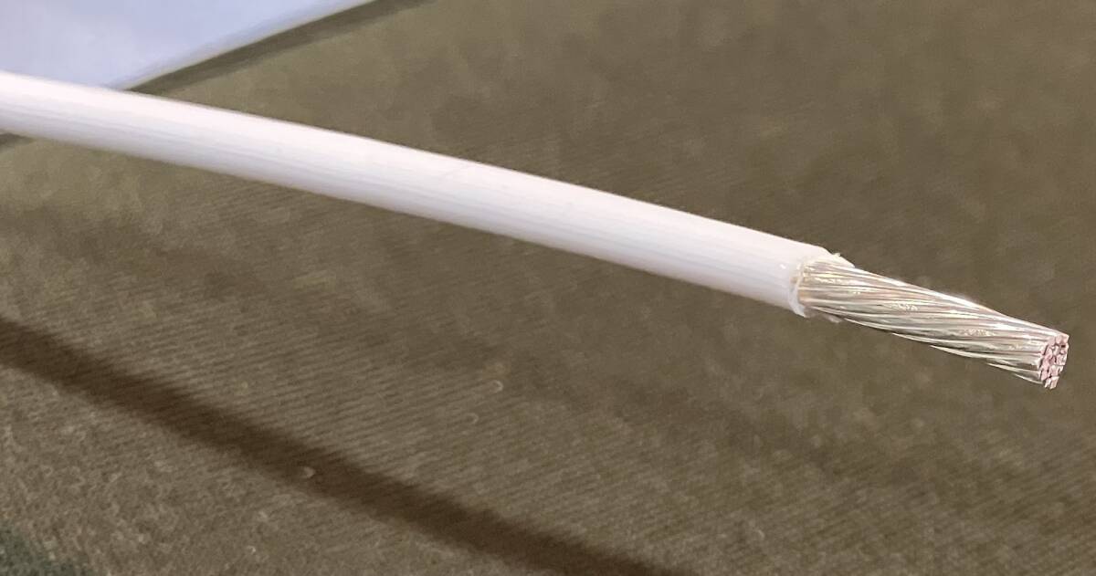 Yahoo!オークション - 破格処分 5m 白い極太 AWG12 テフロン被覆シルバ...