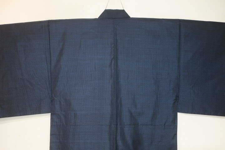 Yahoo!オークション - 壱土0653 本絹本場泥藍染め大島紬 男着物 裄69丈...