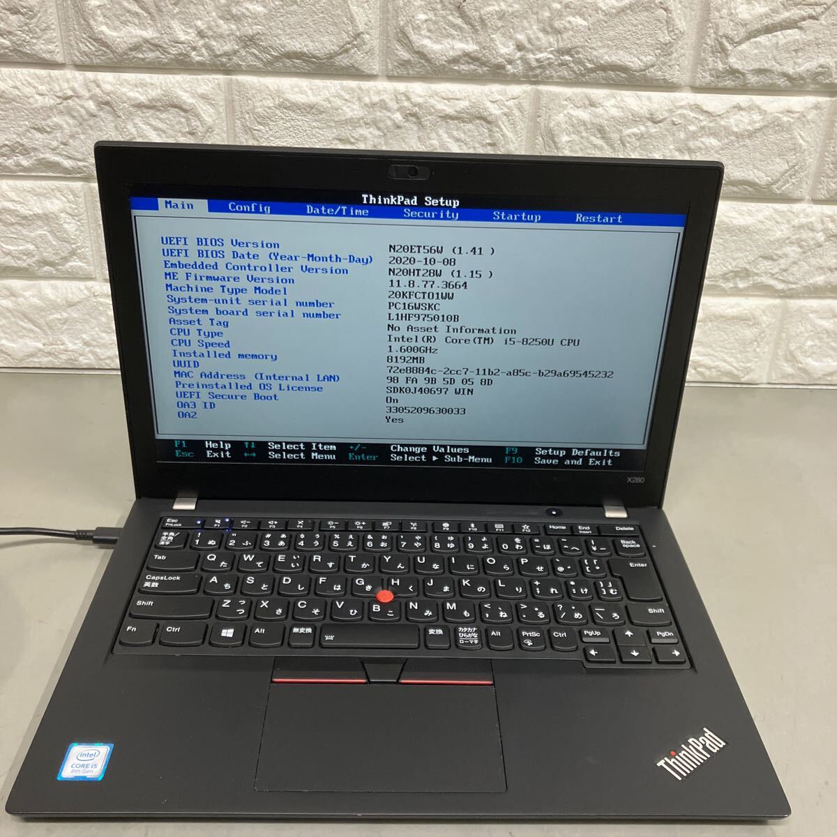Yahoo!オークション - J111 Lenovo ThinkPad x280 Core i5 8250U メモ...