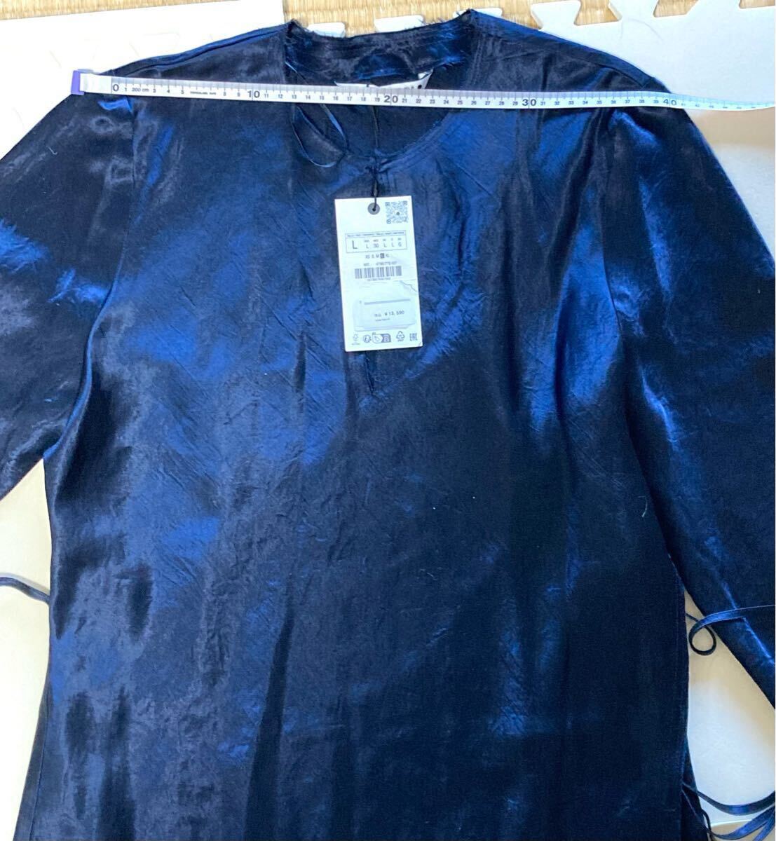 新品】ZARA(ザラ) サテンラップロングワンピース L(11〜13号 新品】ZARA(ザラ) サテンラップロングワンピース L(11〜13号