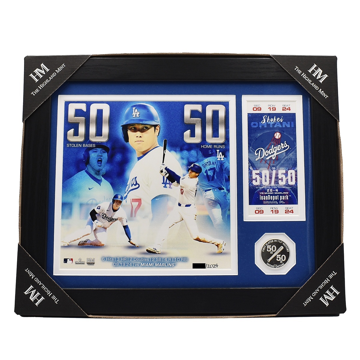 大谷翔平 50/50 達成記念 フォトフレーム フォトミント シルバー 大谷翔平 50/50 達成記念 フォトフレーム フォトミント シルバー