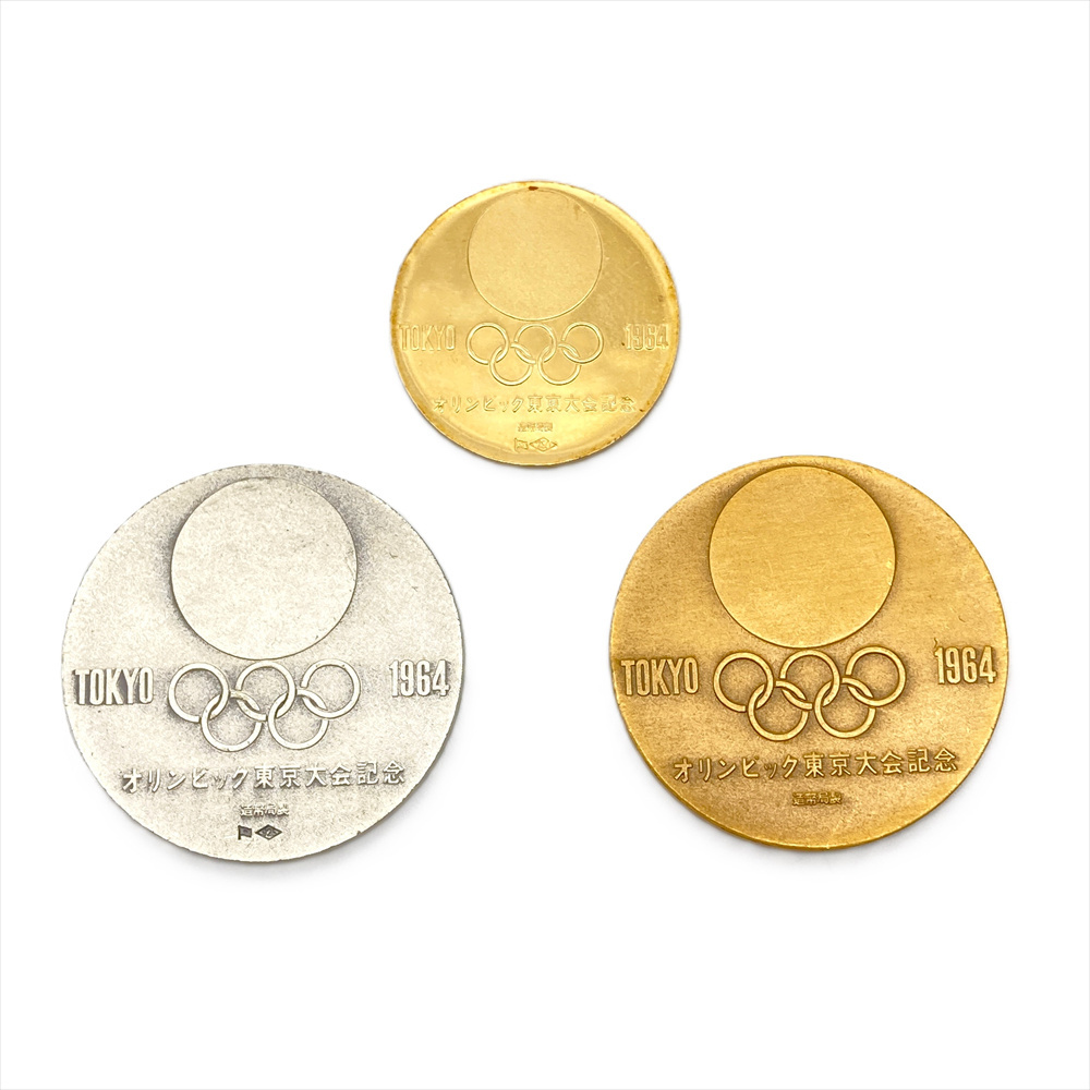 Yahoo!オークション - オリンピック東京大会記念メダル 1964年 K18イエ...