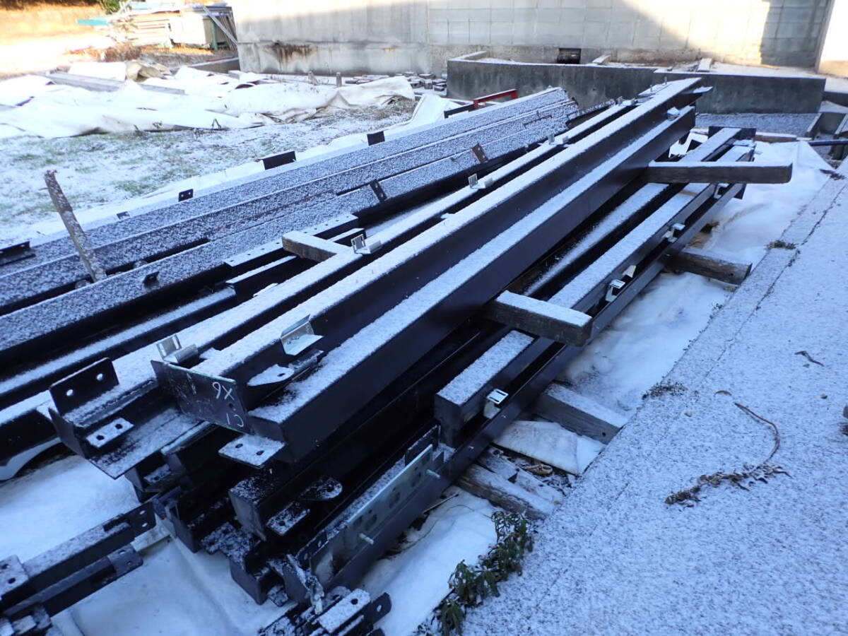 Yahoo!オークション - 020699 大型鉄骨倉庫骨組み建物内部枠組みセット...