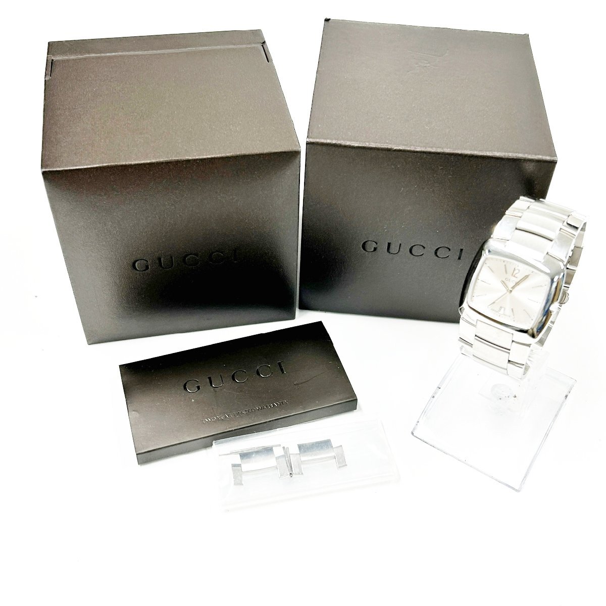 Yahoo!オークション - 【箱付き】GUCCI グッチ 8500M スクエア SS シル...
