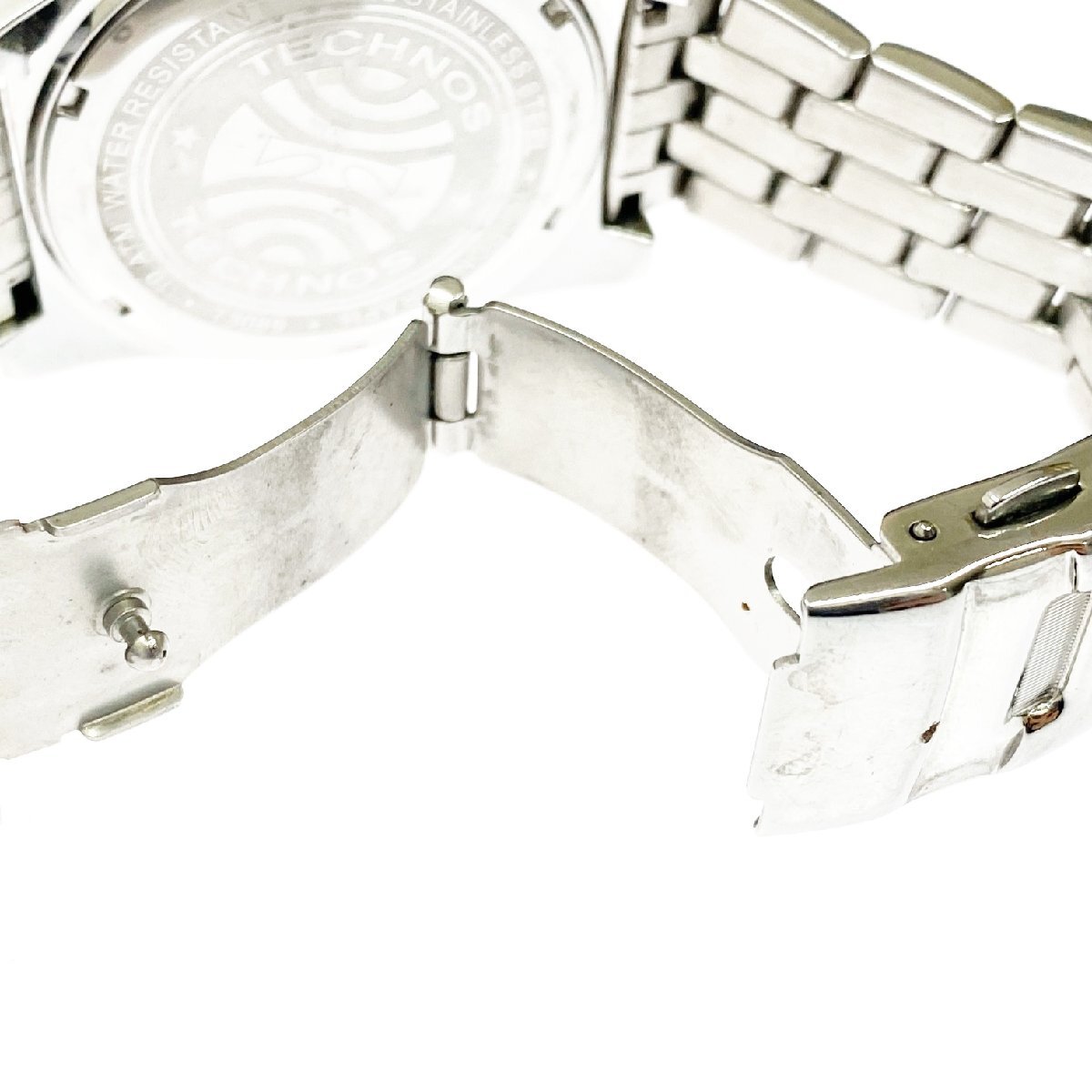 Yahoo!オークション - TECHNOS テクノス T3089 クロノグラフ SS ホワイ...
