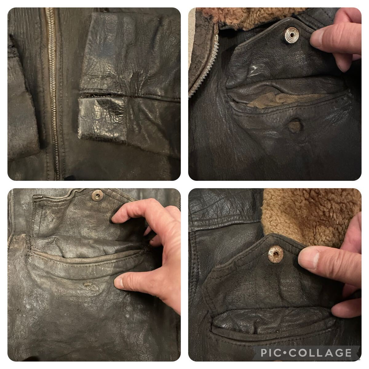 Yahoo!オークション - ビンテージライダースジャケットレザージャケッ...