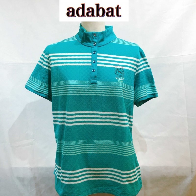 Yahoo!オークション - adabat ボーダー ゴルフシャツ レディース...