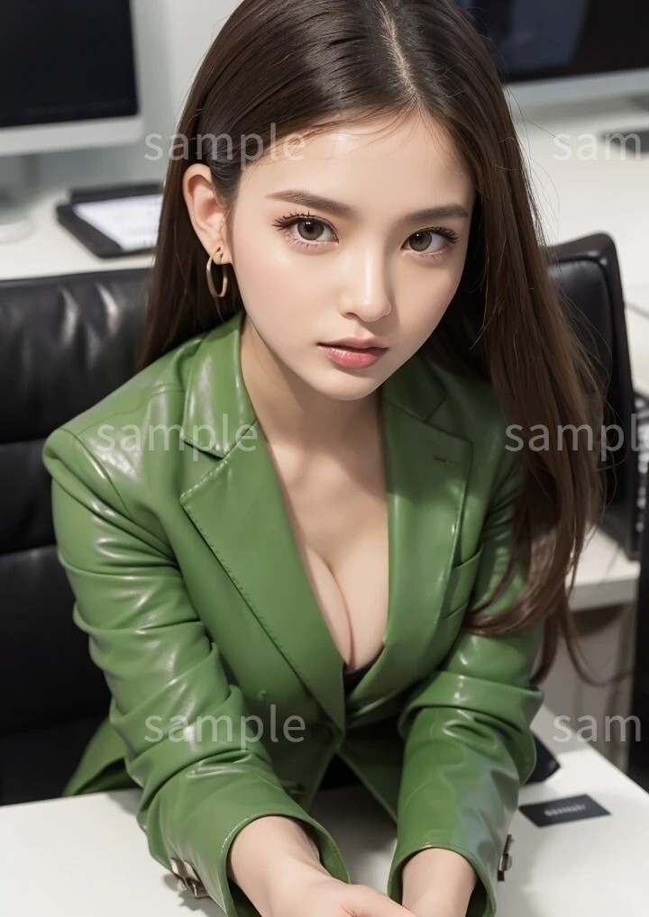 3枚につき＋1枚！（8861）1点もの AI 美女 イラスト A4ポスター グラビア アート かわいい 美人 セクシー 巨乳 美乳 レザー OL :: Yahoo!Auction ...