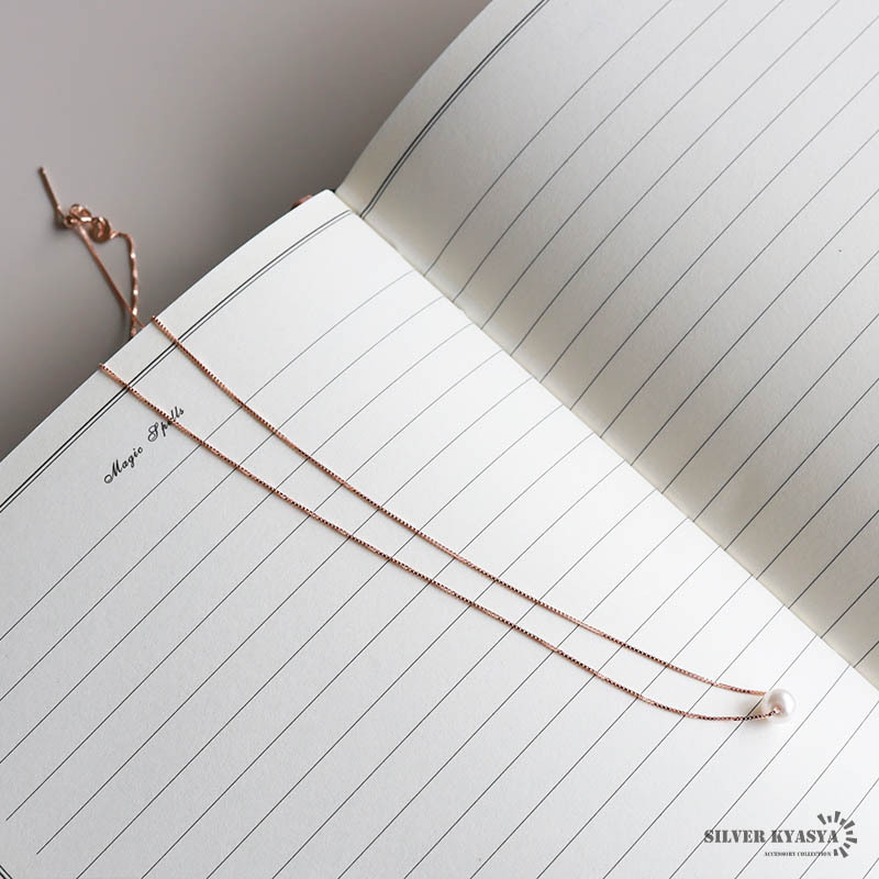 Yahoo!オークション - (ローズゴールド パール6mm(40cm)) シルバー925 ...