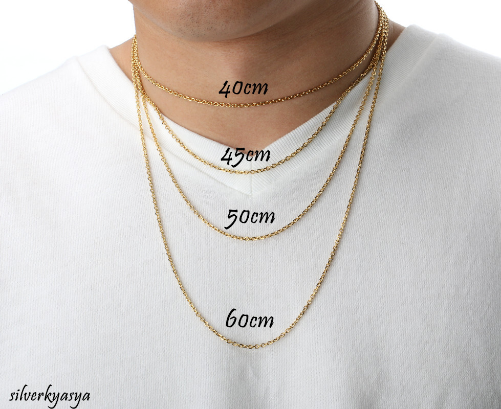 Yahoo!オークション - (60cm) ステンレス素材 18KGP ゴールド 18K輝き ...