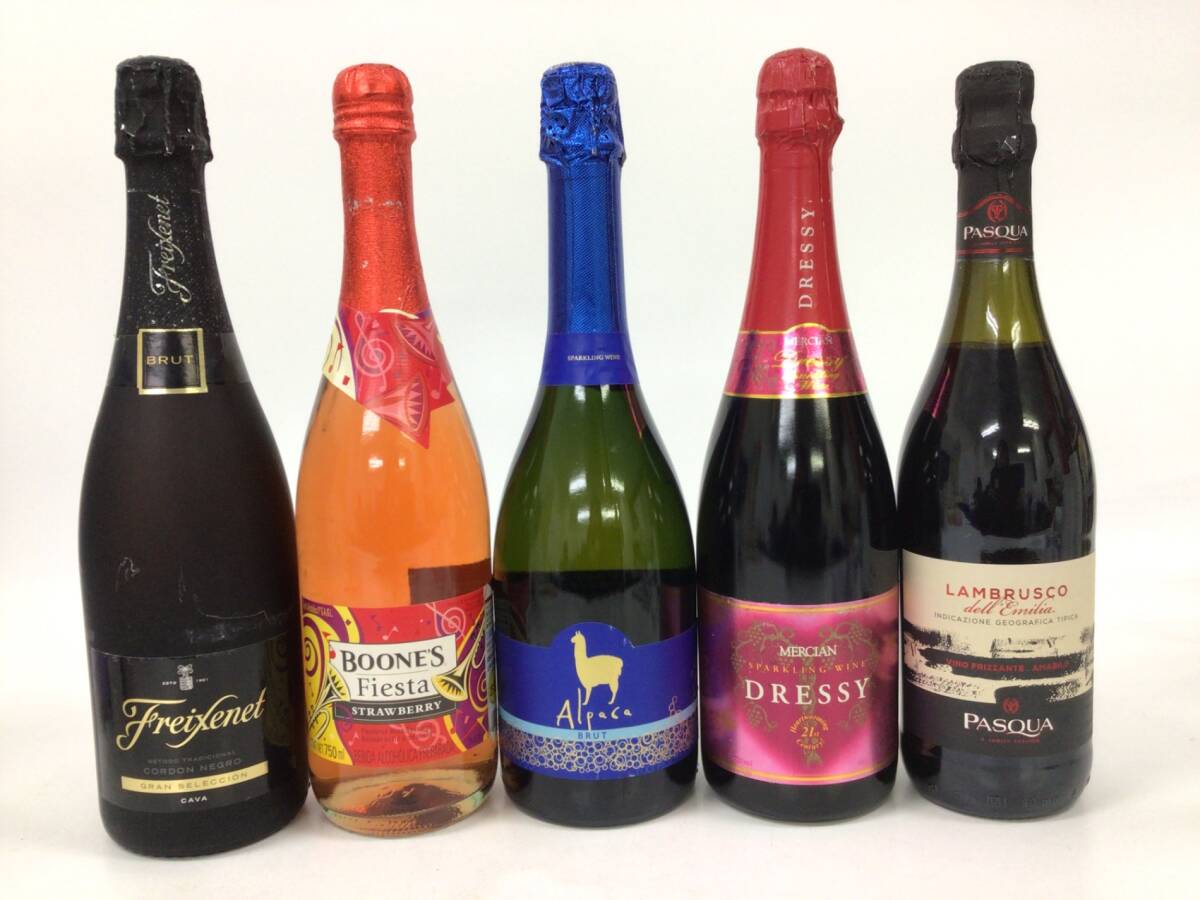 Yahoo!オークション - スパークリングワイン 5本セット 750/720ml 7〜1...